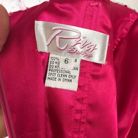 Riva Designs | Dresses | Riva Designs Fuscia Pink Beaded Chiffon Prom ...